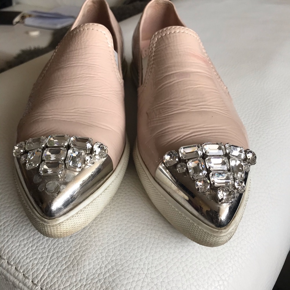 Miu Miu Patent Leather Crystal Embellished Shoes Size… - Gem